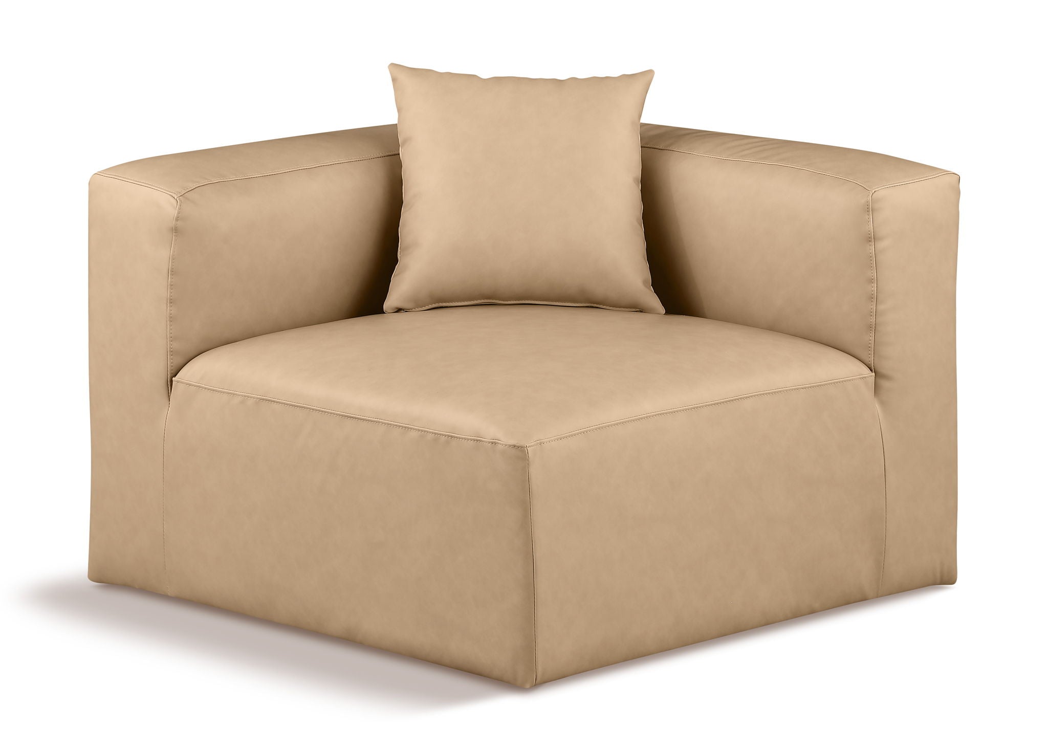 Cube - Corner Chair - Tan – Ideal Furniture Danbruy